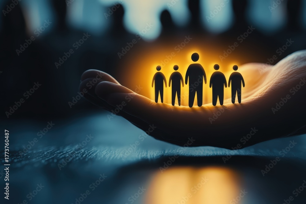 Nurturing the Collective: A symbolic image depicts a protective hand ...