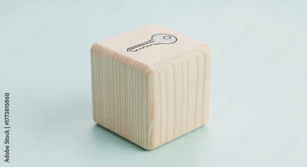 Wooden Cube Toy with Key Design for Educational Play and Interactive ...