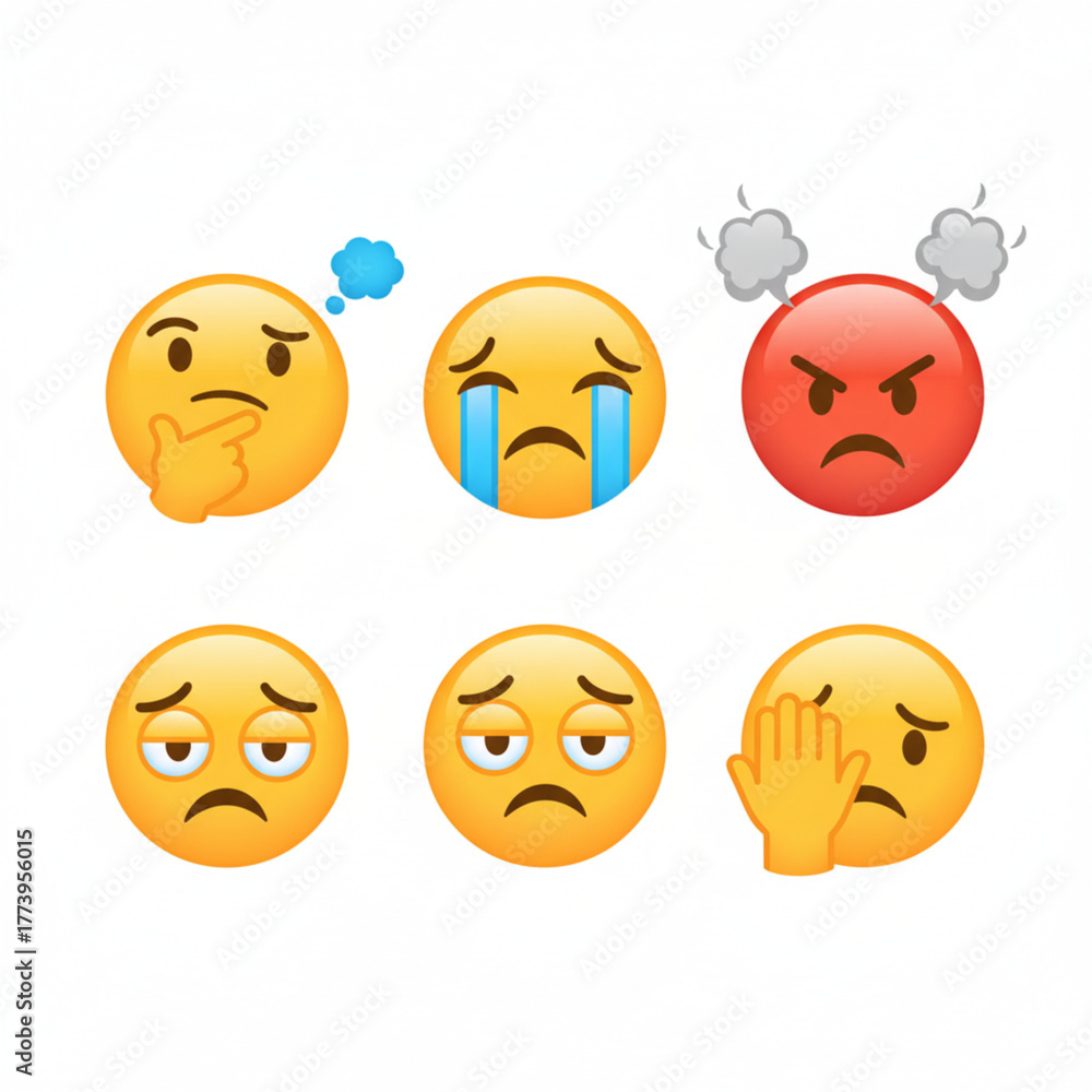 Emotional Spectrum A Collection of Expressive Emoji Faces Conveying a ...