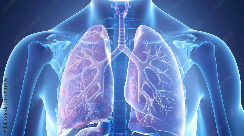 Illustration Stock Bronchial asthma, a common chronic respiratory ...