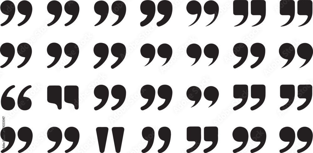Quote Marks Icon Set – Speech Marks, Inverted Commas, Talking Marks ...