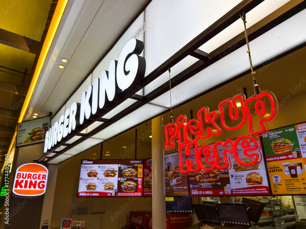 Photo Stock Bangkok, Thailand - August 24, 2025: Burger King counter ...