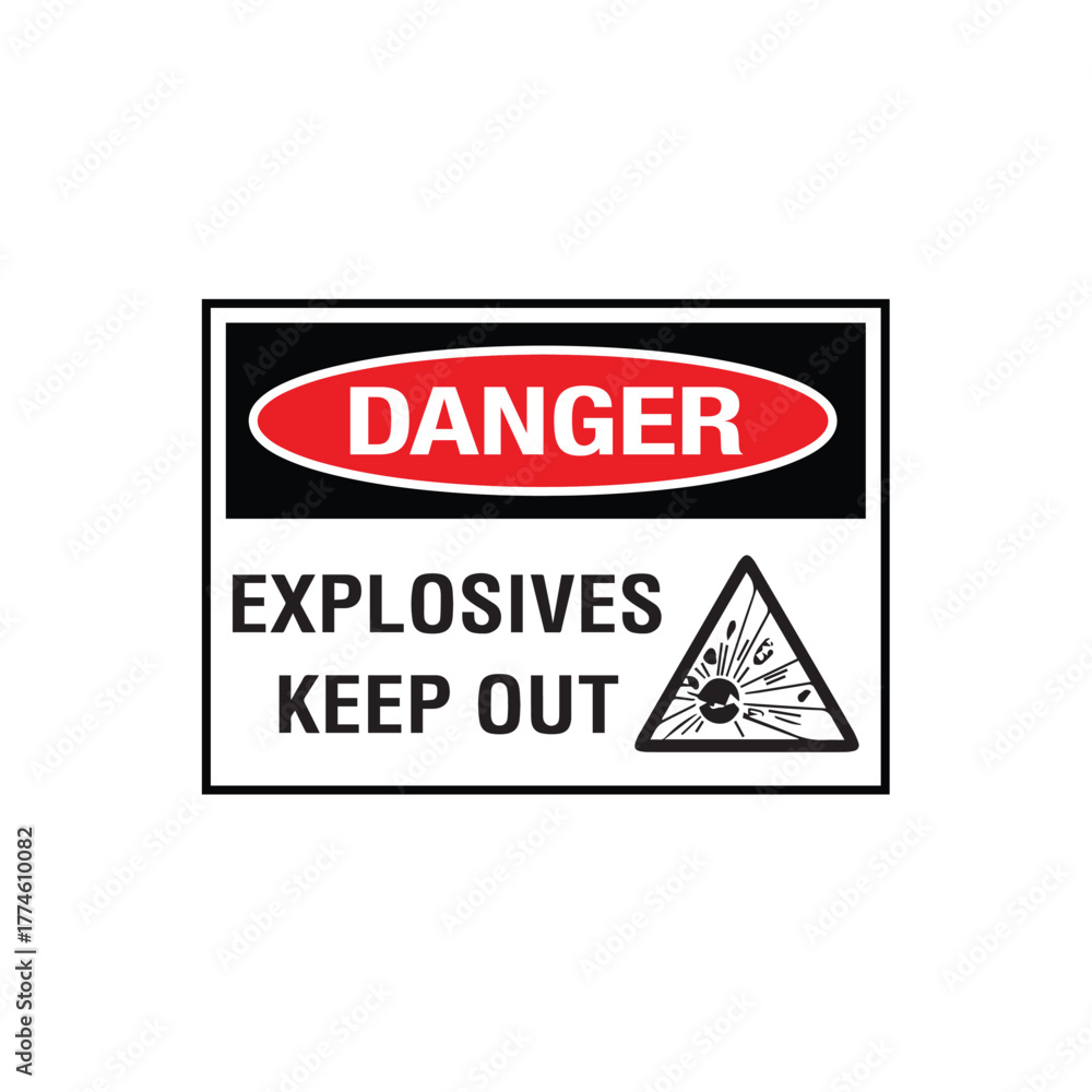 Danger Explosives Keep Out Sign: Mandatory Warning Banner for ...