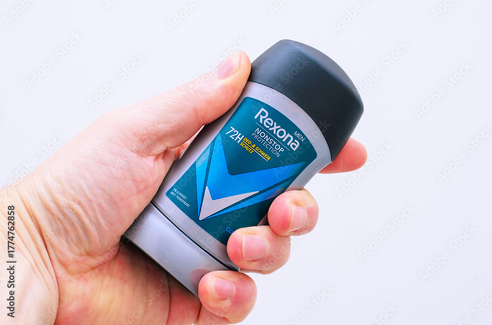 Iserlohn Germany November 1 2025 Rexona Men solid deodorant stick held ...