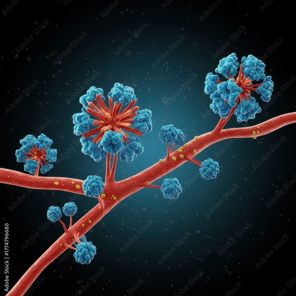 Detailed biological visualization of the shingles virus life cycle and ...
