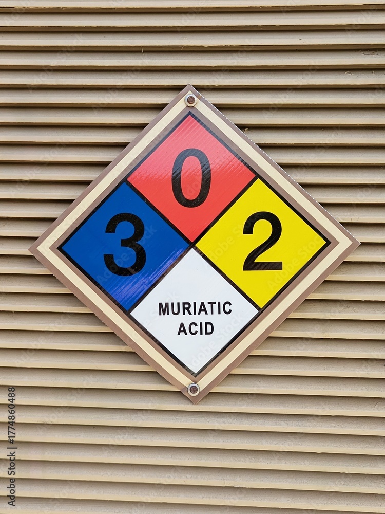 Foto de Stock Diamond shaped NFPA panel identifying hazardous at public ...
