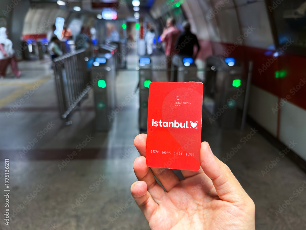 Istanbul, Turkey - August 26, 2025: Istanbulkart public transport card ...