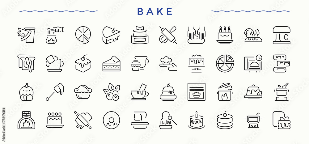 Image vectorielle Stock Bake icon set. Perfect for logos and ...