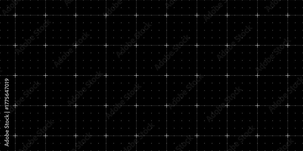 Seamless square grid texture, grid line paper sheet with crosses and ...