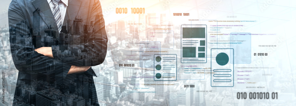 Ilustración de Stock UI UX mockup showing application layout, structure ...