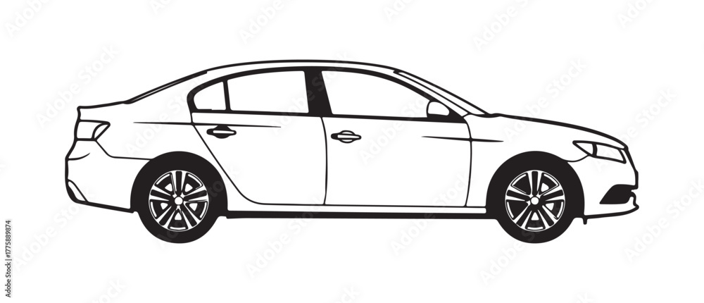 Car drawing. Vector illustration Stock Vector | Adobe Stock