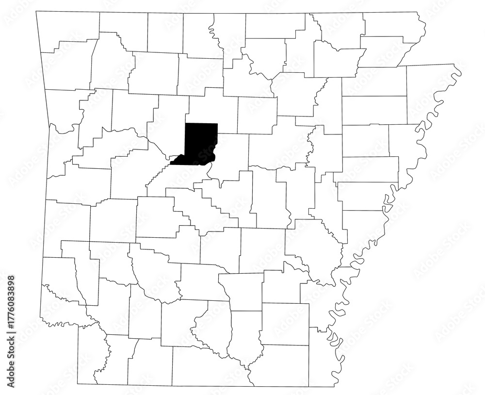 Map of Conway County in Arkansas state on white background. Single ...
