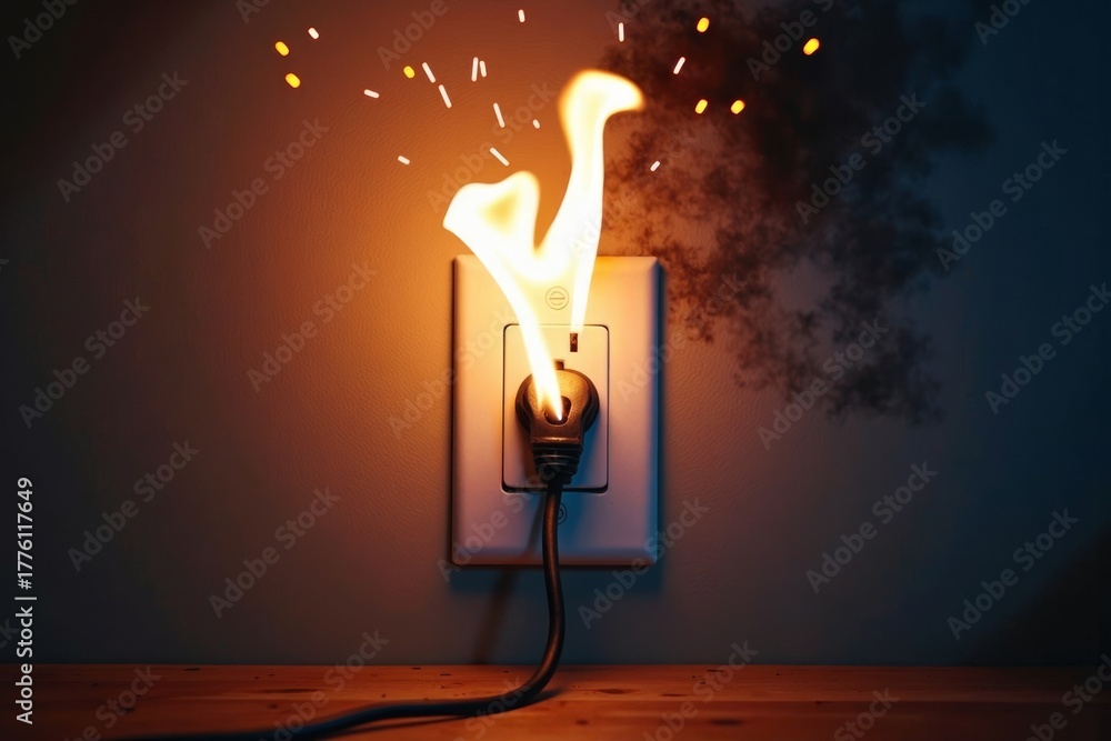 Capturing the Intense Scene of an Electric Short Circuit Sparking a ...
