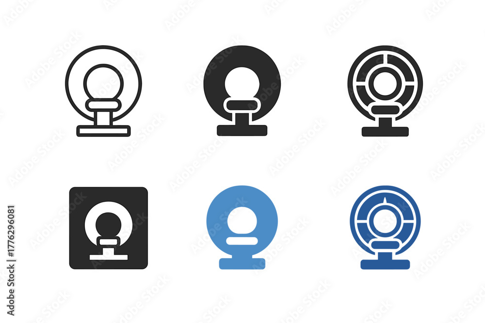 MRI Emblem Logos. MRI machine. Set Logo of MRI machine: superconducting ...