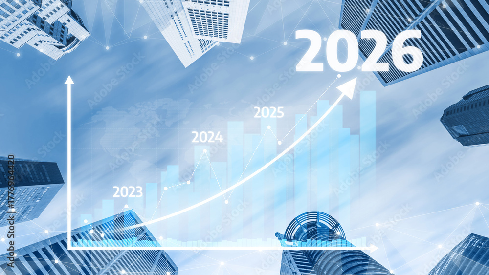 A visual representation of business growth with a rising graph ...