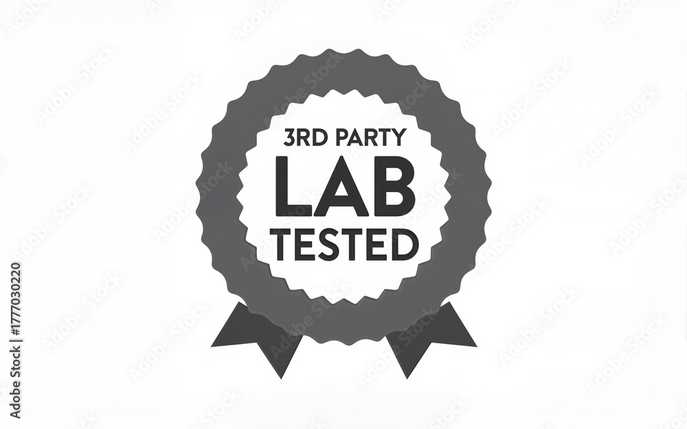 3rd party lab tested icon. Third party laboratory approved product ...