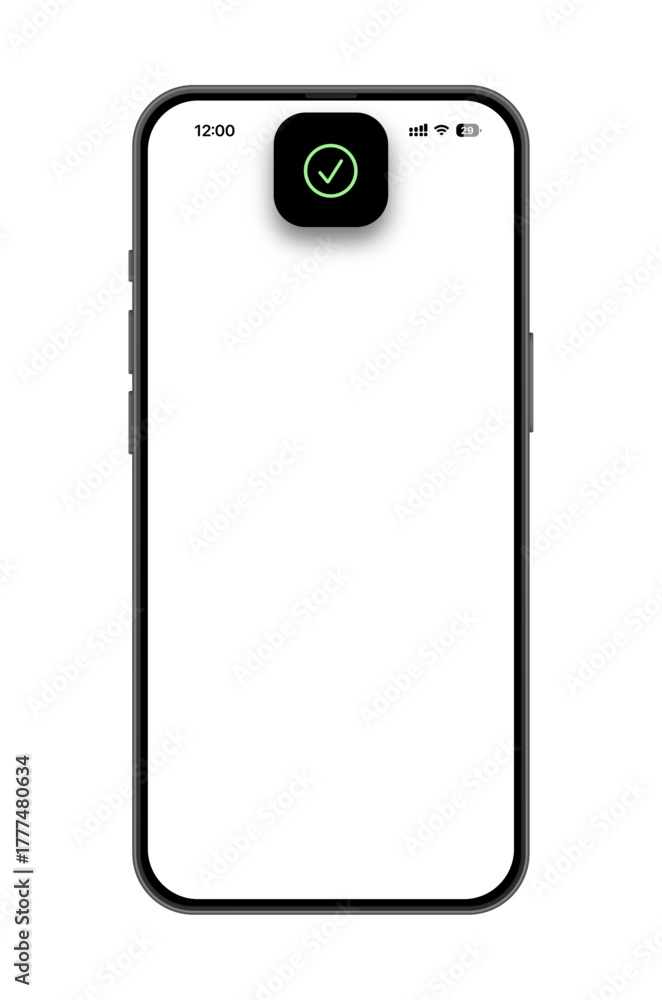 Stock-Vektorgrafik „iOS 26 Face ID UI with Liquid Glass design shown on ...