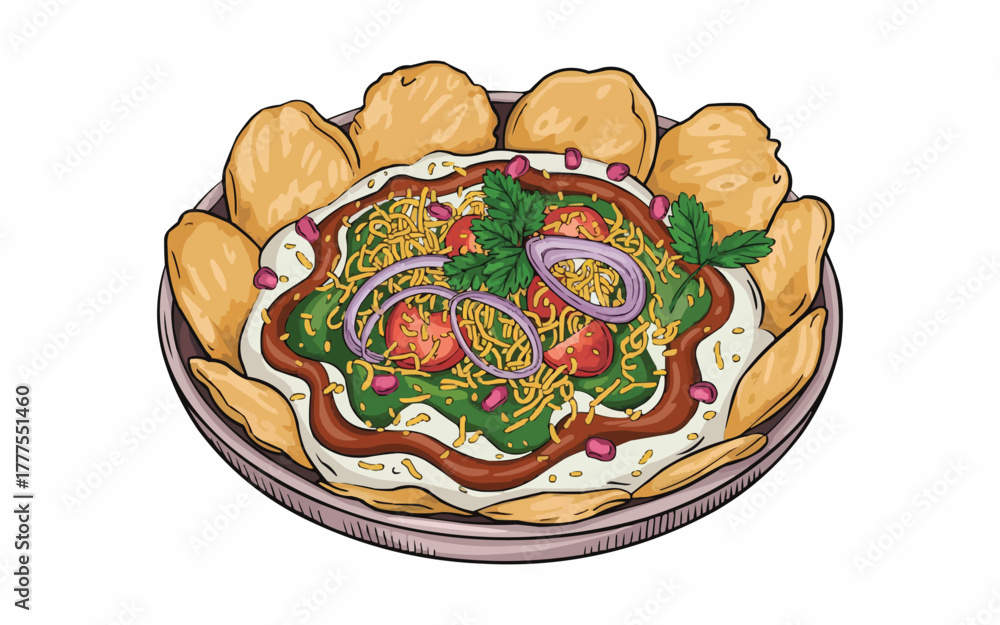 Indulge in vibrant, flavorful chaat with delicious toppings and crispy ...