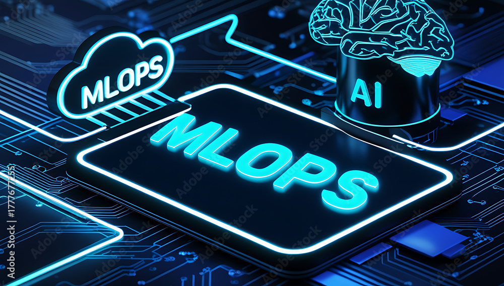 Illustration Stock Advanced MLOps Framework for Scalable Machine Learning Deployment, Automated ...