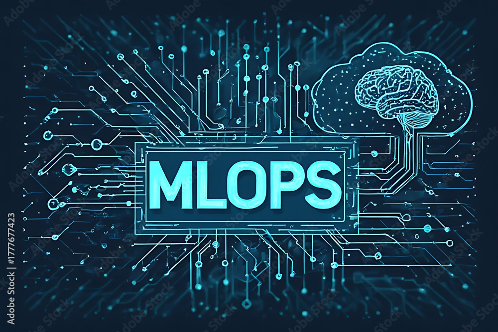 Ilustración de Stock Advanced MLOps Framework for Scalable Machine Learning Deployment ...