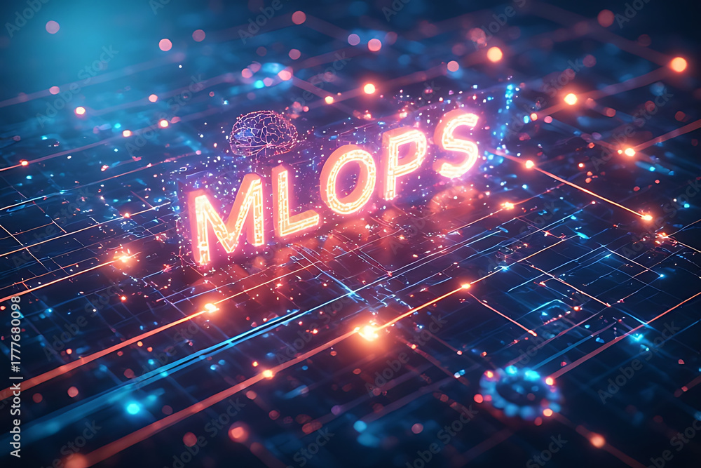 Illustration Stock Advanced MLOps Framework for Scalable Machine Learning Deployment, Automated ...