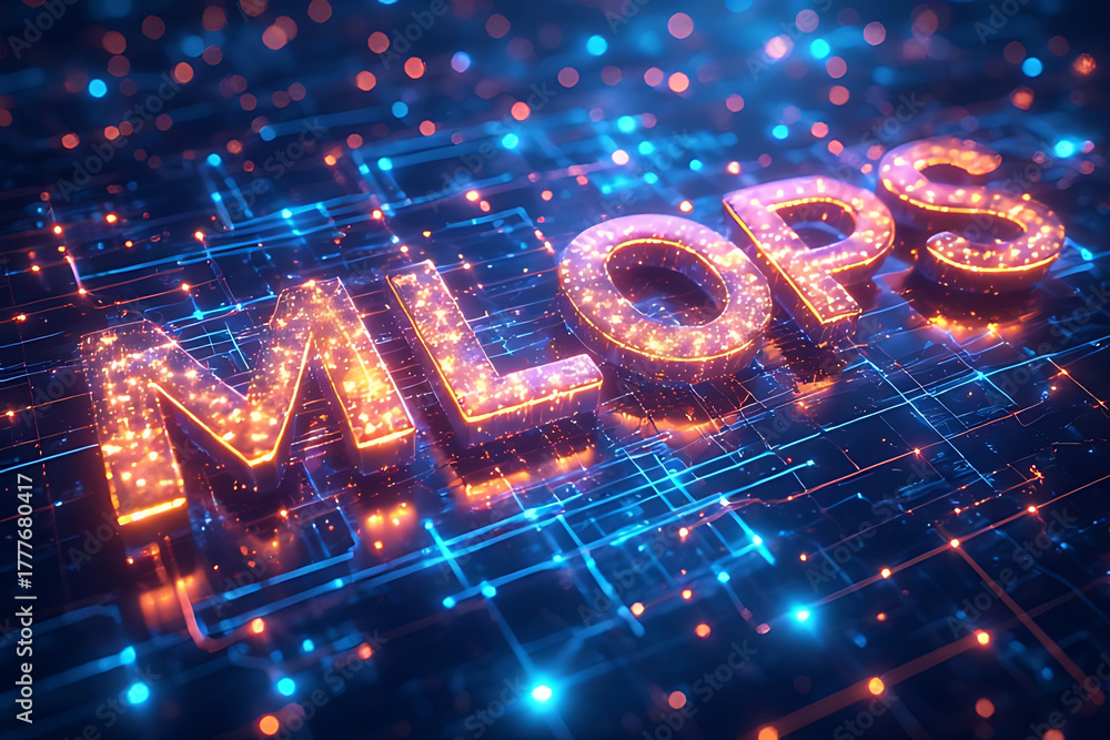 Stock-Illustration „Advanced MLOps Framework for Scalable Machine Learning Deployment, Automated ...