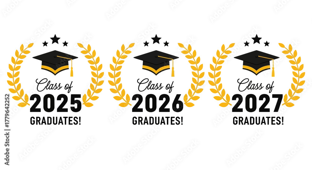 Graduation emblem for the class of 2025, 2026, and 2027, celebrating ...