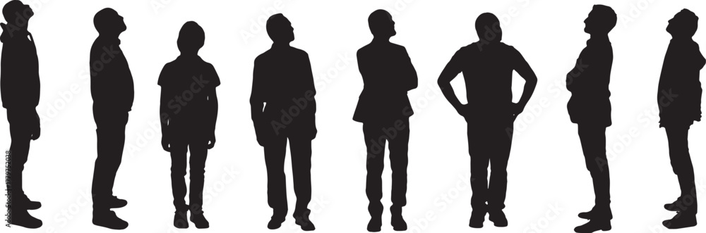 vector,group of men standing and looking up Stock Vector | Adobe Stock