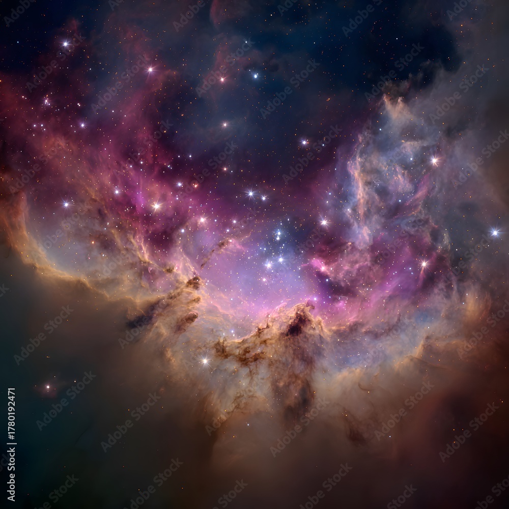 Professional high definition interstellar vibrant nebula cloud image ...