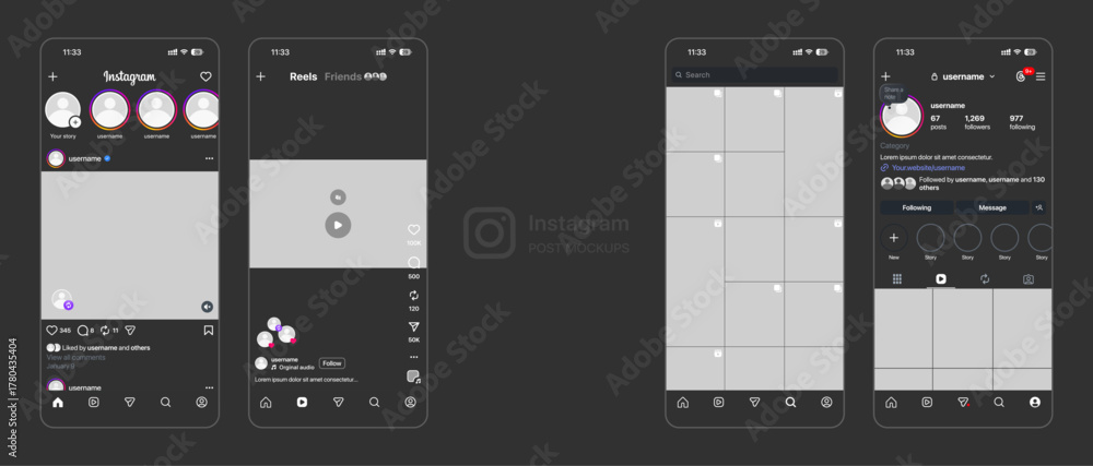 Instagram app UI template 2026 update shown on iPhone 17, featuring ...