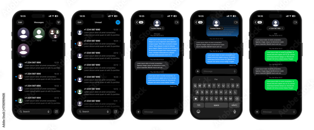 iPhone Messages App UI 2026 update with Liquid Glass iOS 26 design ...