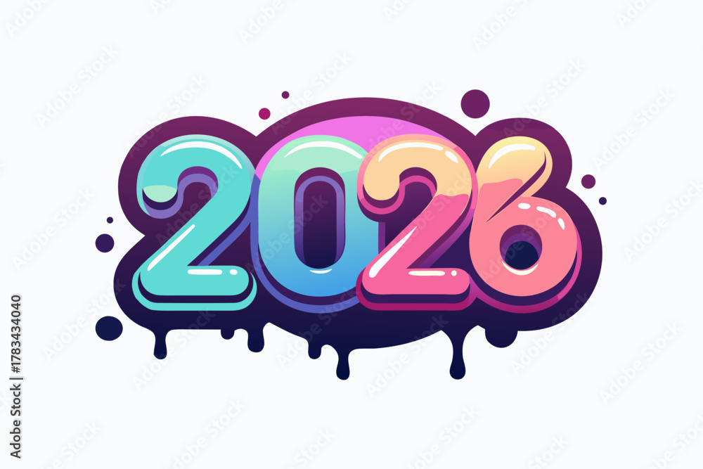 2026 Happy New Year,2026 new year typography,2026 T-shirt design,2026 ...