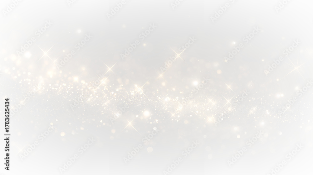 Gold shine sparkle glitter wave light particles on a transparent ...