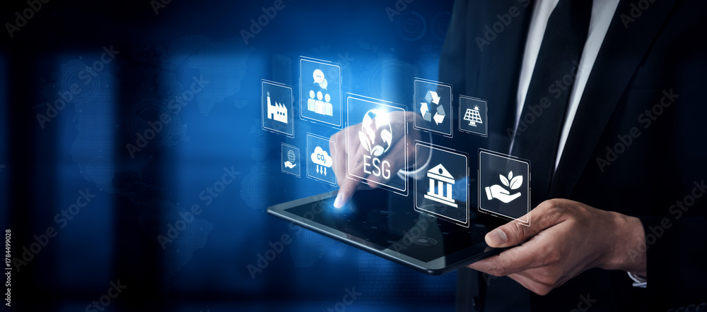 Foto de Stock ESG principles guide sustainable business through ...