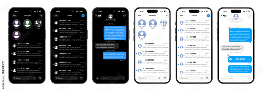 iPhone Messages app 2026 UI update with iOS 26 Liquid Glass design ...