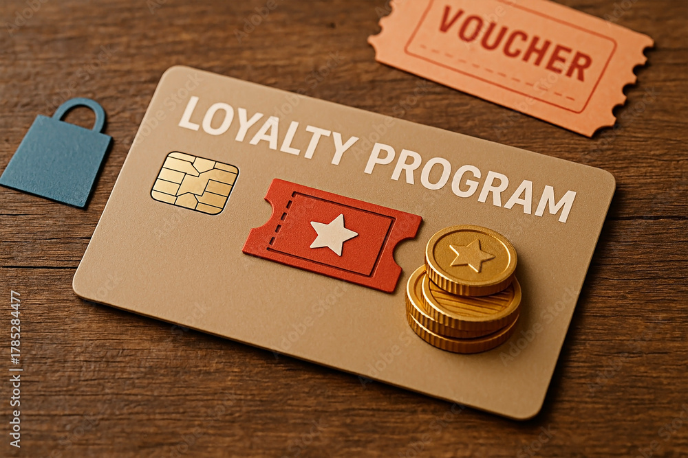 Foto de Stock Loyalty Program Card for customer relationship concept ...