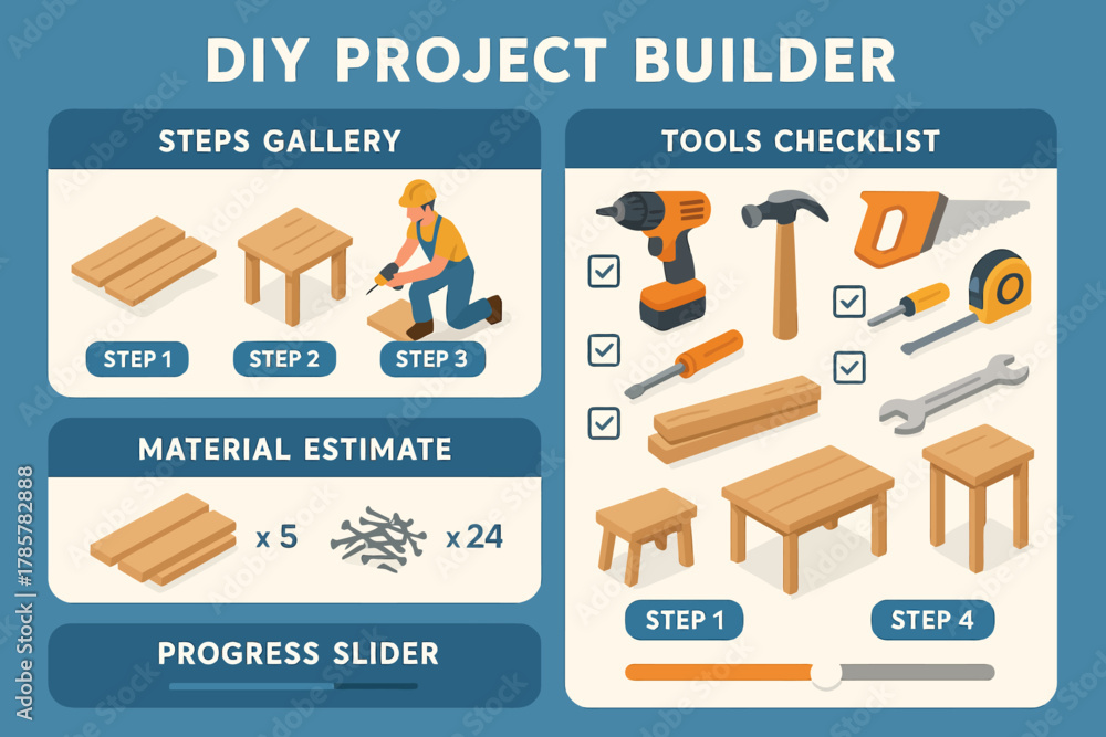 Diy project builder: step-by-step guide with tools and materials ...