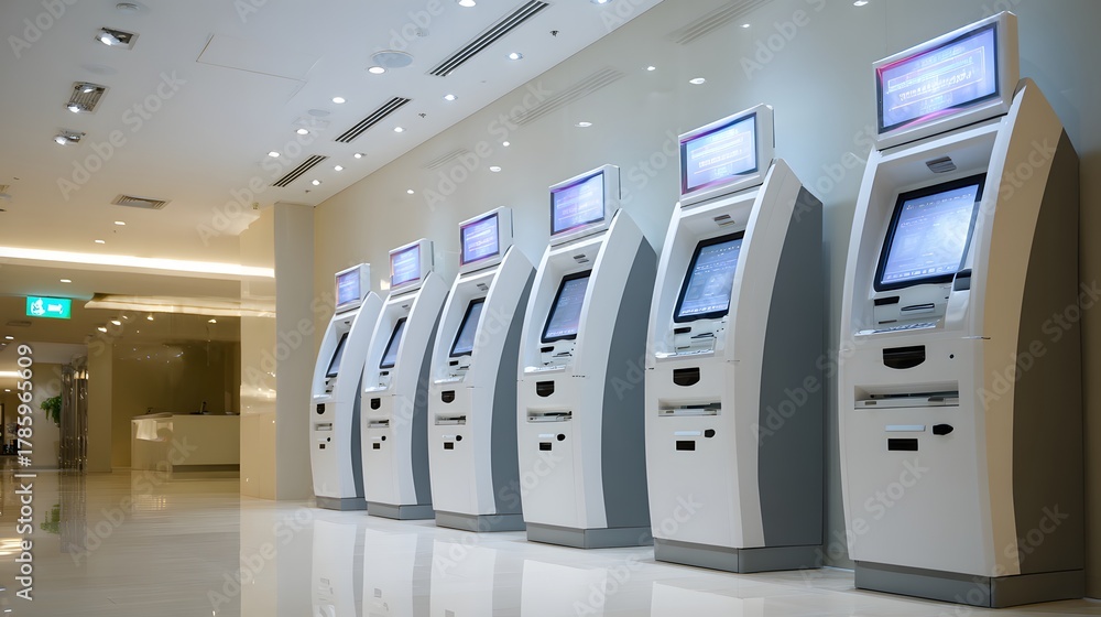 Ilustración de Stock financial sector bank branch of future with ...