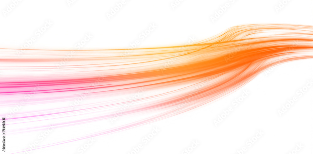 Red and orange streaks blaze along a high-tech road, leaving a trail of ...