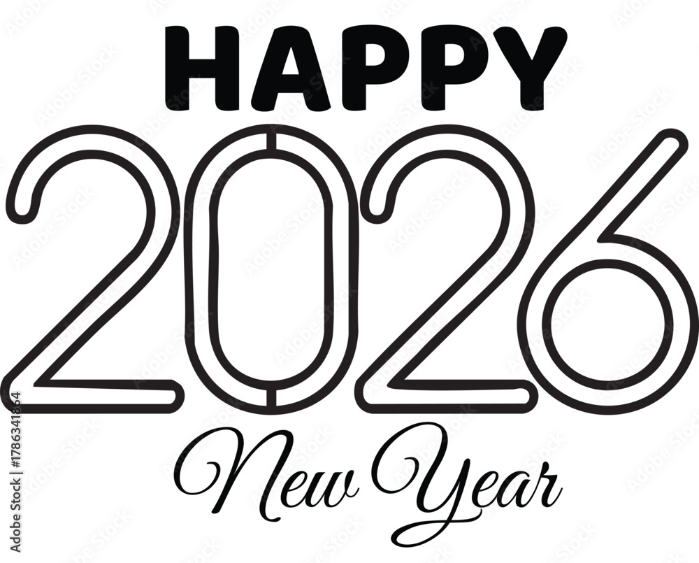 Vector de Stock 2026 Typography Vector, New Year 2026 Design, Modern ...
