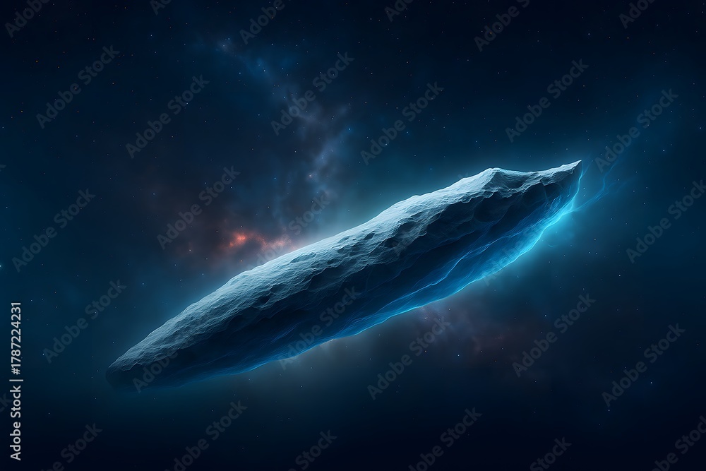 3i atlas interstellar comet, asteroid in space, a long asteroid ...