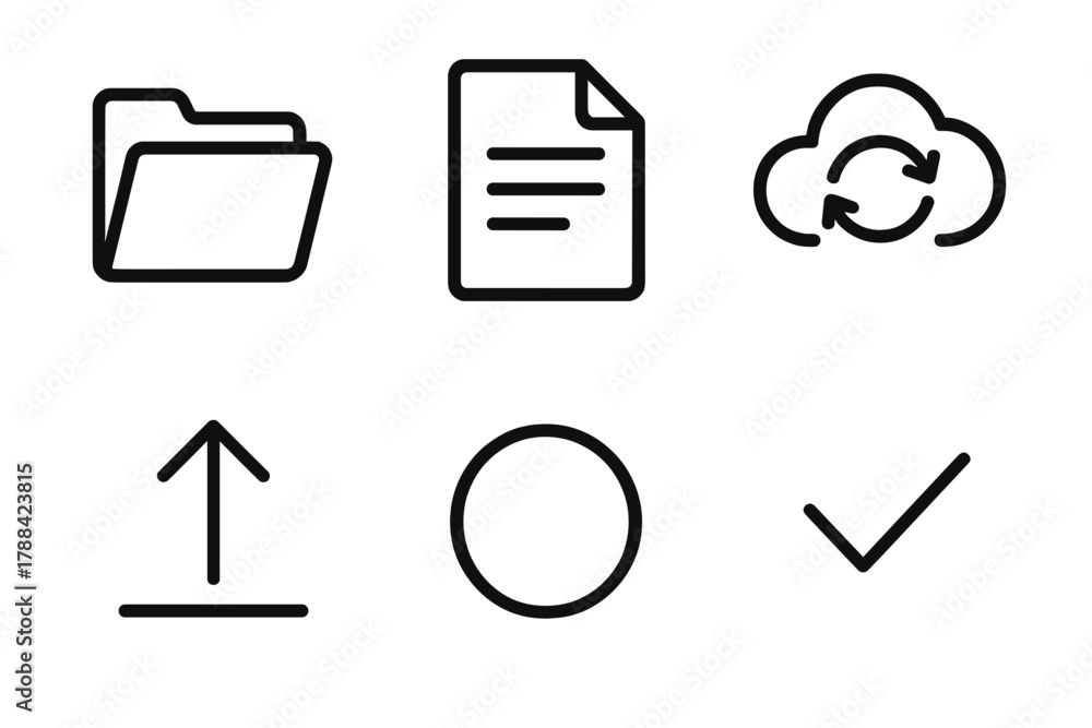 File Management Icons. File Management linear icon set: folder icon ...