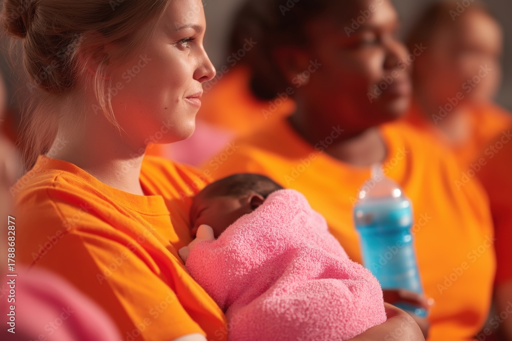 Inmate Mother Holding Her Newborn Baby in a Prison Nursery Program ...