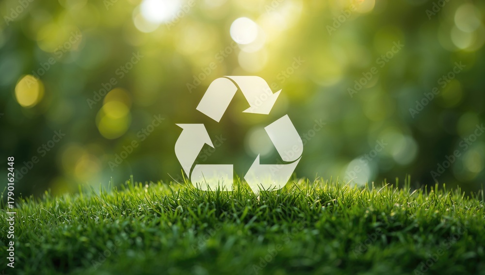 Circular economy icon on natural backdrop, emphasizing sustainability ...