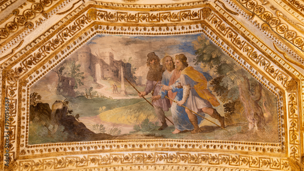 AMALFI, ITALY - OCTOBER 3, 2025: The baroque fresco of Resurrected ...