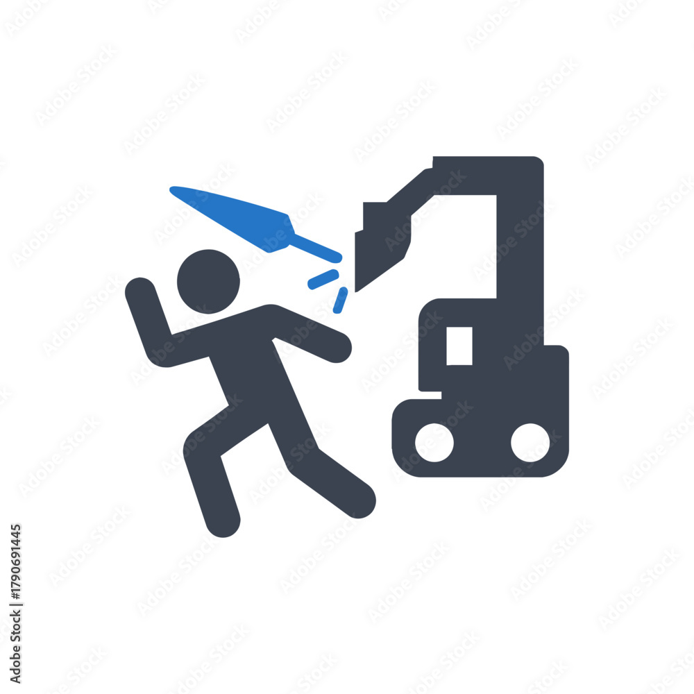 Heavy Machinery Hazard icon Stock Vector | Adobe Stock