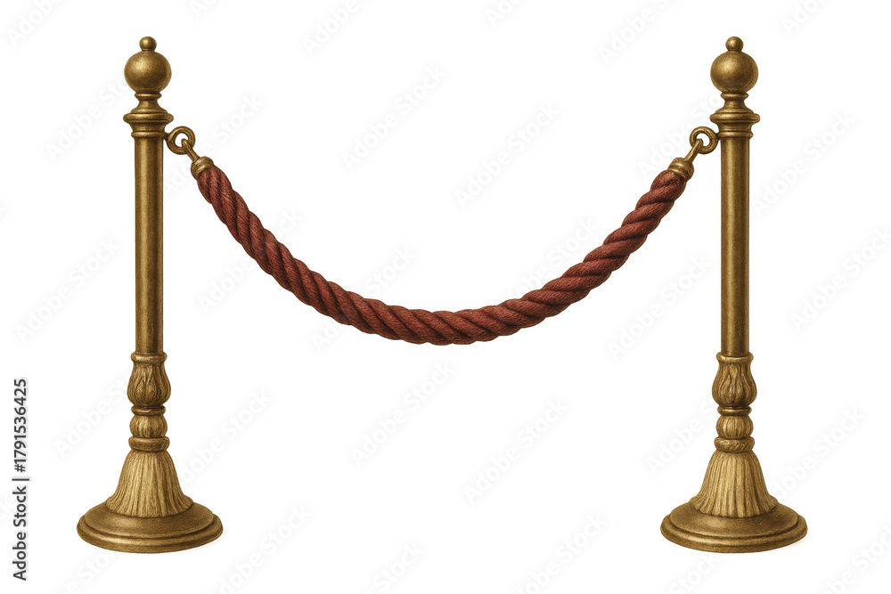 Velvet rope barrier creating exclusive access, luxury entrance concept ...