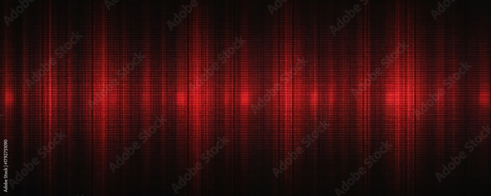 Red lines pulse on black pixel grid. Digital abstract display. Retro ...