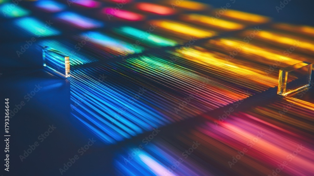 Optical interference grid reveals transparent prism dispersing light ...