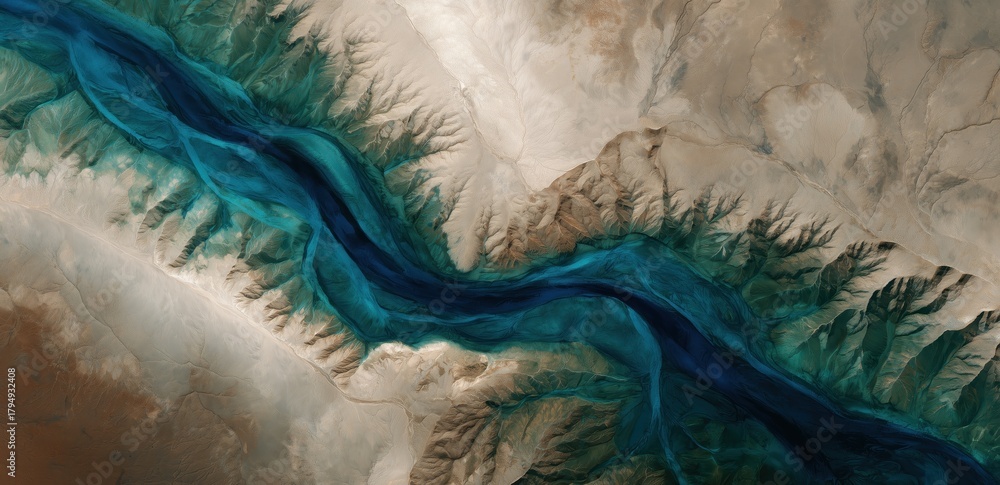 Majestic River Carving: Witness the raw power of nature as a vibrant ...